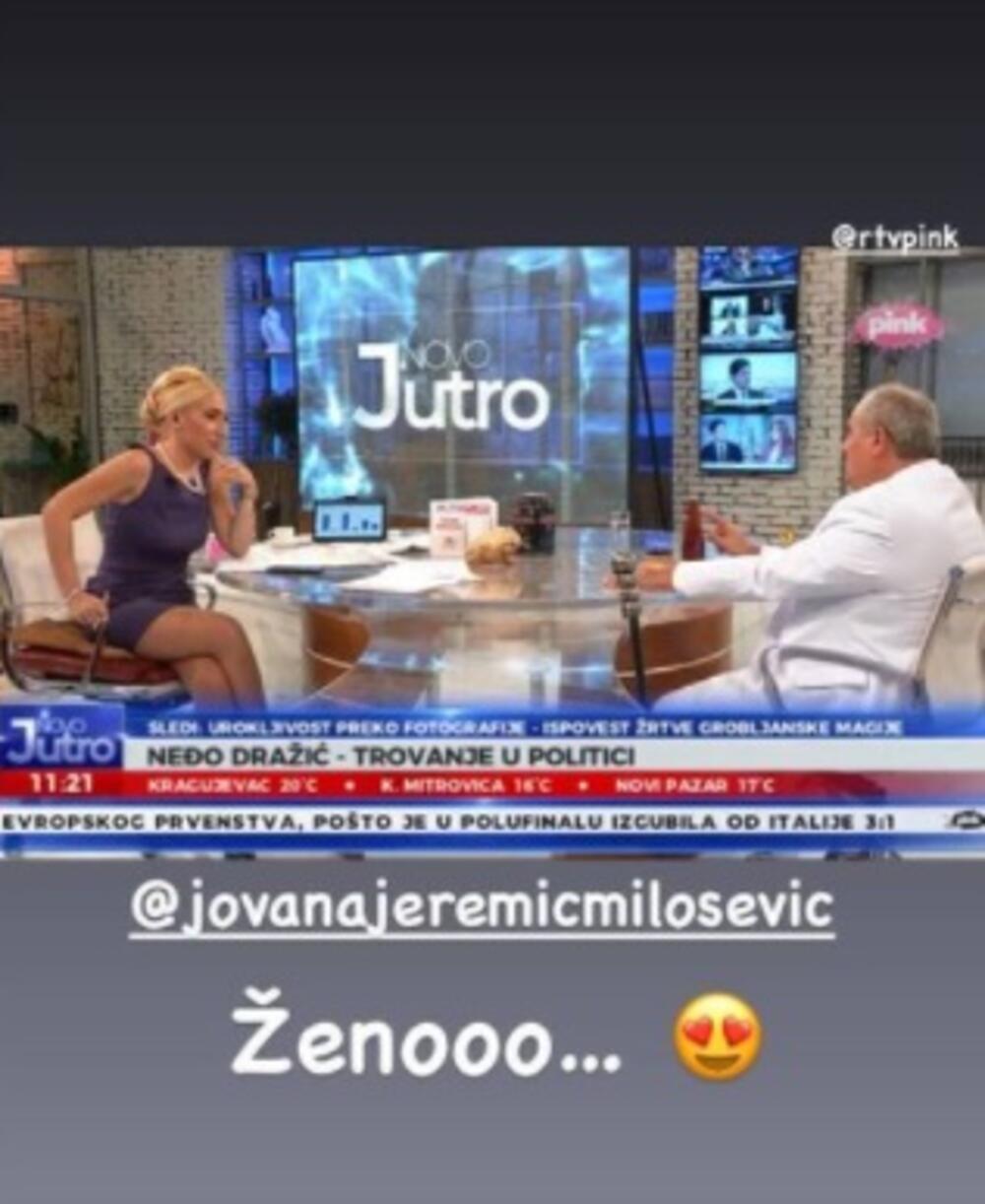 NISKE STRASTI U JUTARNJEM! Jovana Jeremić izbacila NOGE na Pinku: Izazovno sedela, dok je kamera ...