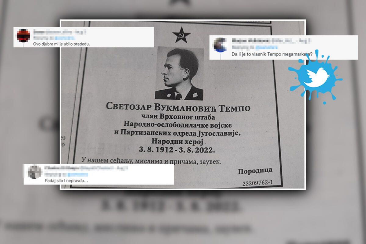 Na Tviteru se pojavila čitulja Tempu