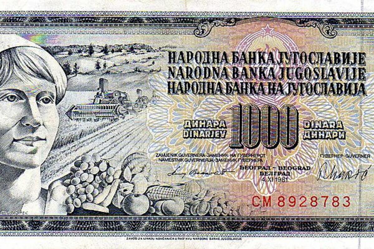 Nov anica Od Hiljadu Dinara Nikad Nije Falsifikovana U Jugoslaviji Nov anica Od Hiljadu Dinara Nikad Nije Falsifikovana U Jugoslaviji