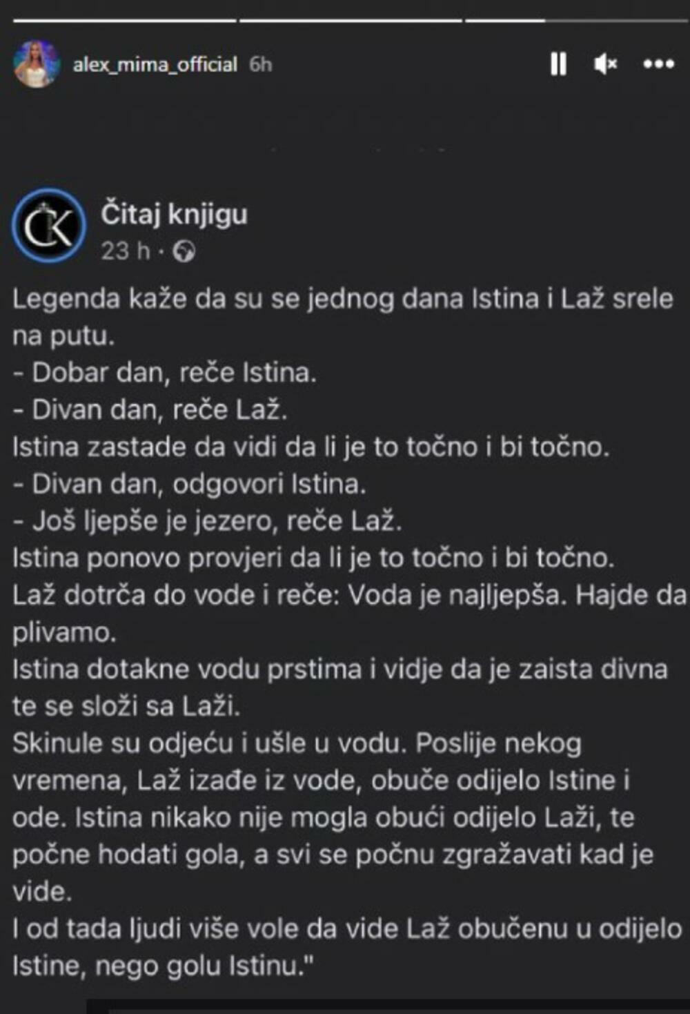 Objava Aleksandre Nikolić nakon raskida