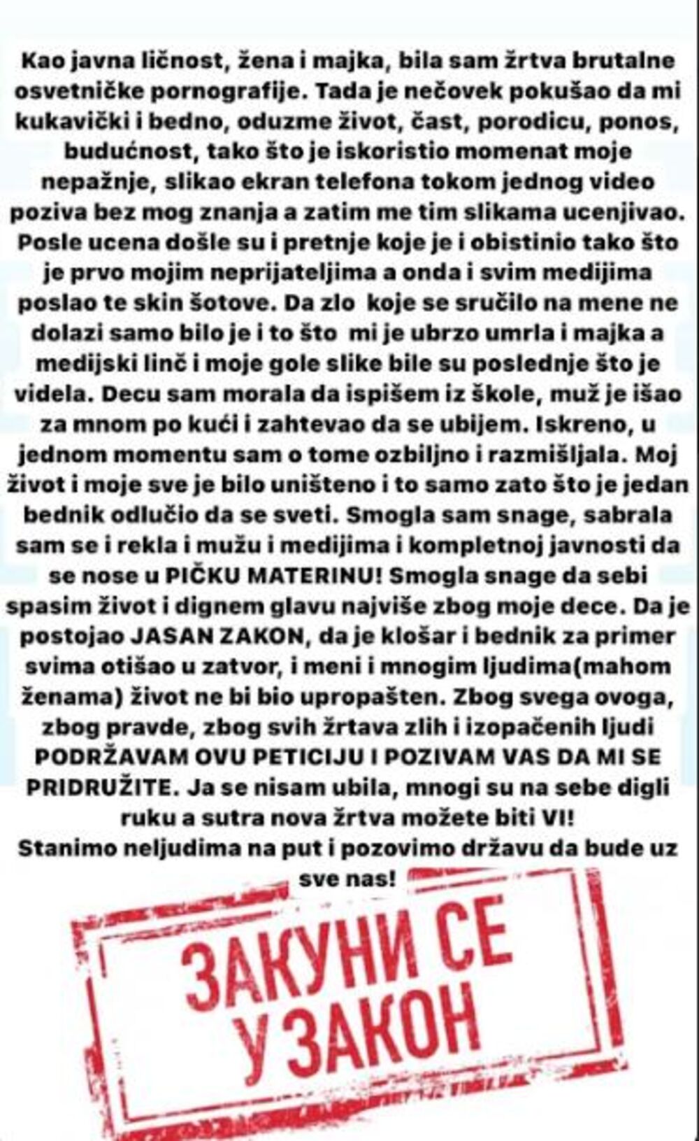 Potresna objava Jelene Karleuše