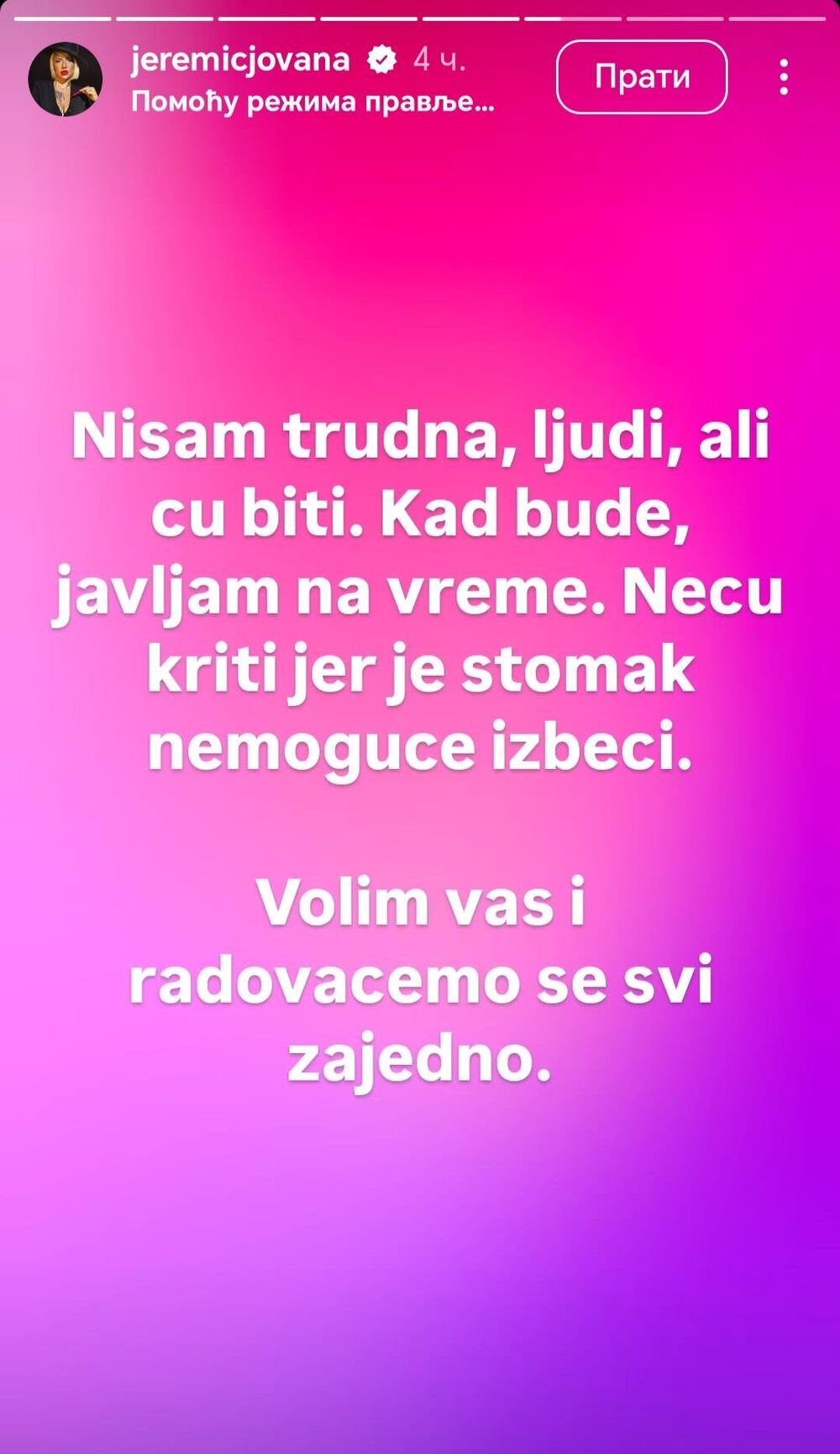 Jovana Jeremić otkrila da li je trudna